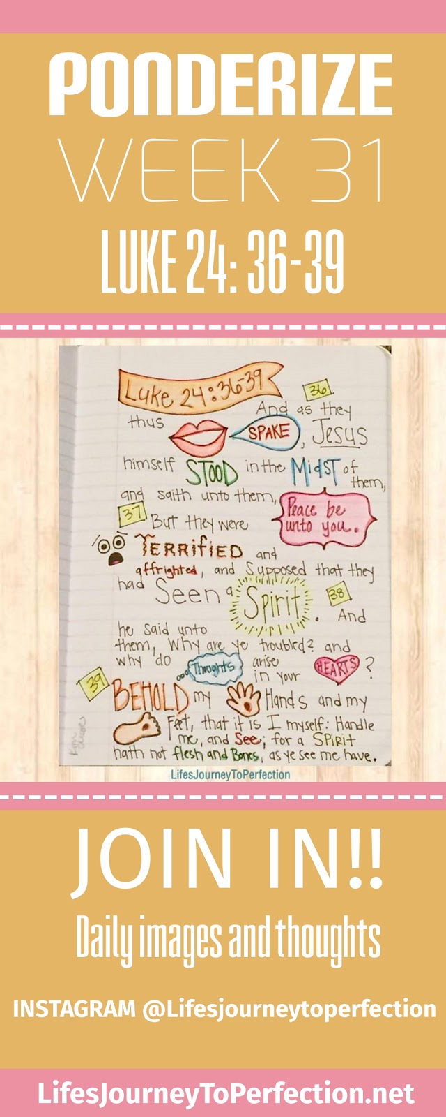 Life's Journey To Perfection: "Ponderize" Week 31: Luke 24:36–39