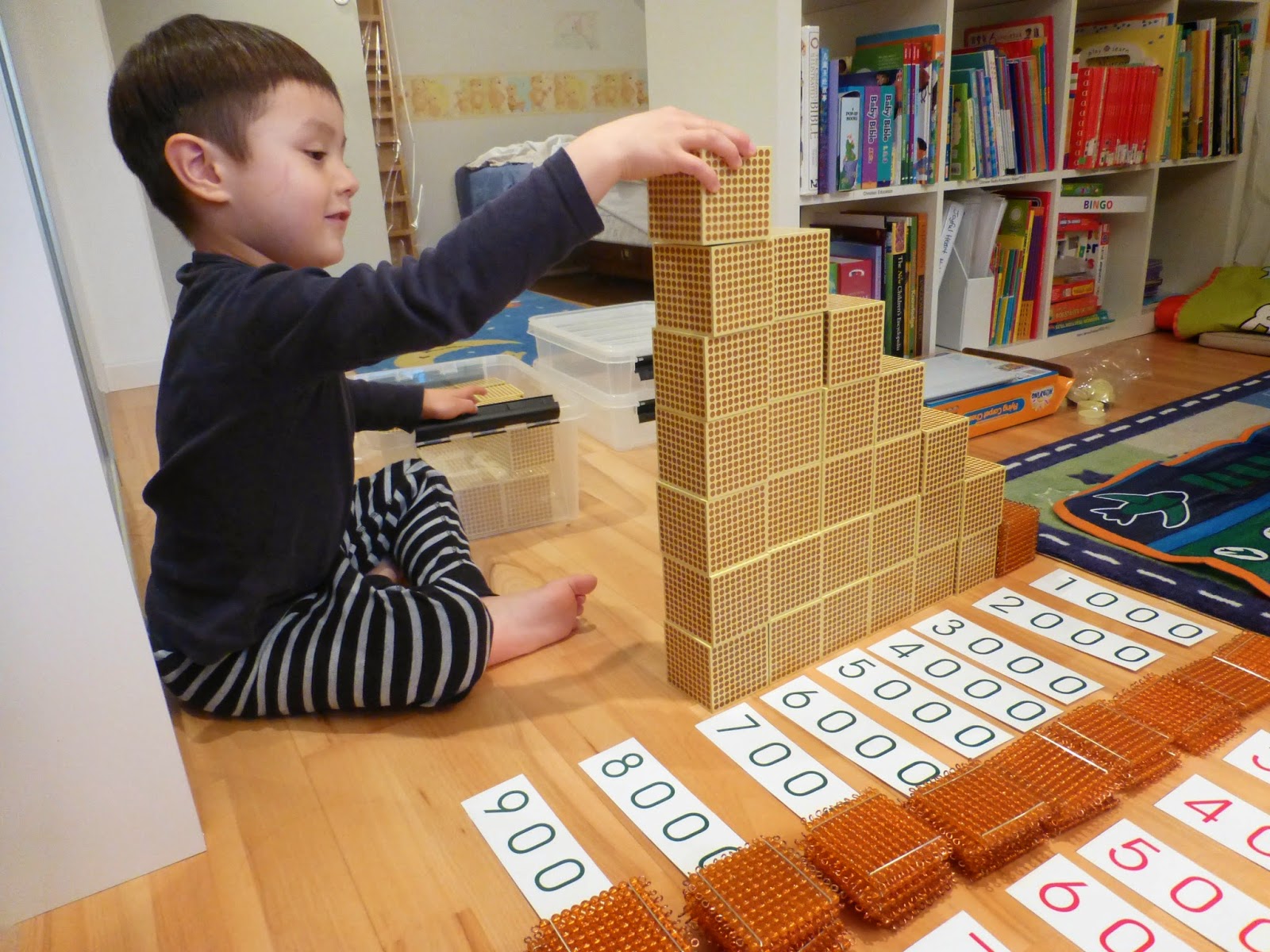 Family FECS: Montessori Activity: The 45 Layout – Beads & Large Numbers ...