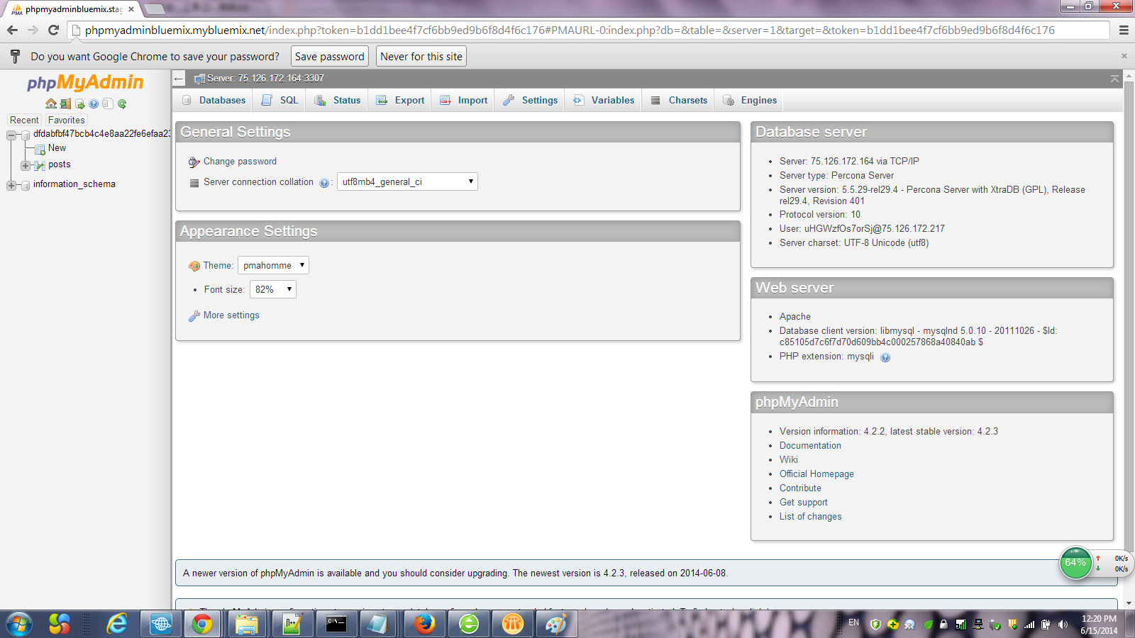 Learning Bluemix Manage Mysqlpostgresql On The Bluemix