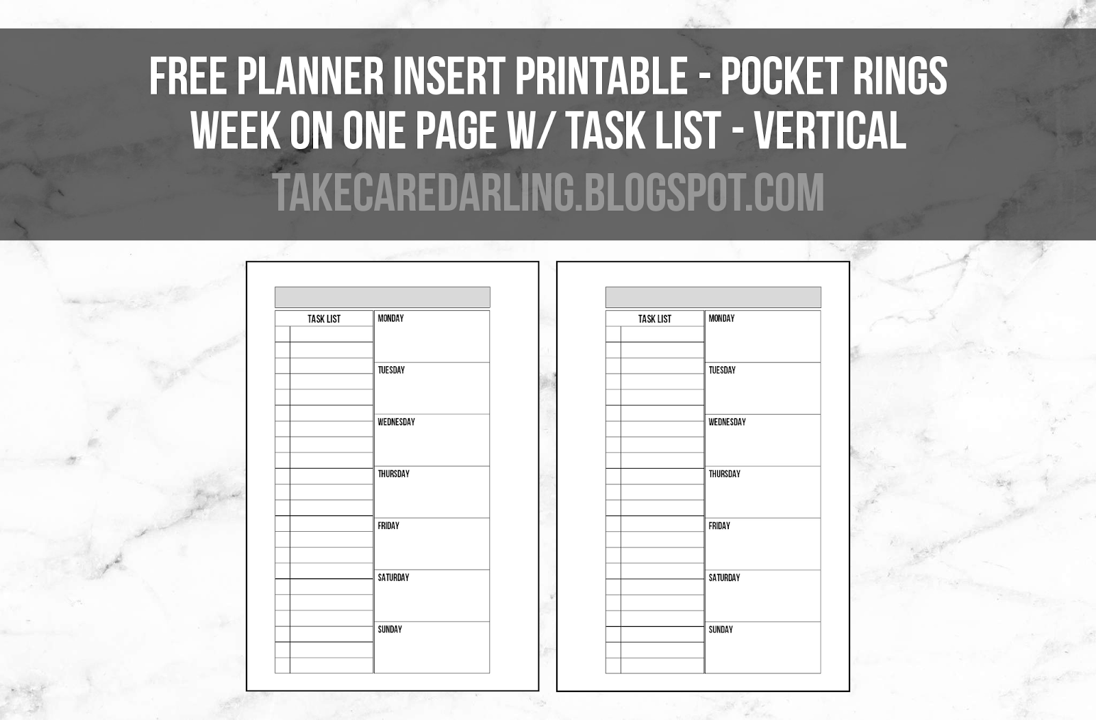 Pocket Rings: Week on One Page with Task List - Vertical - Planner ...