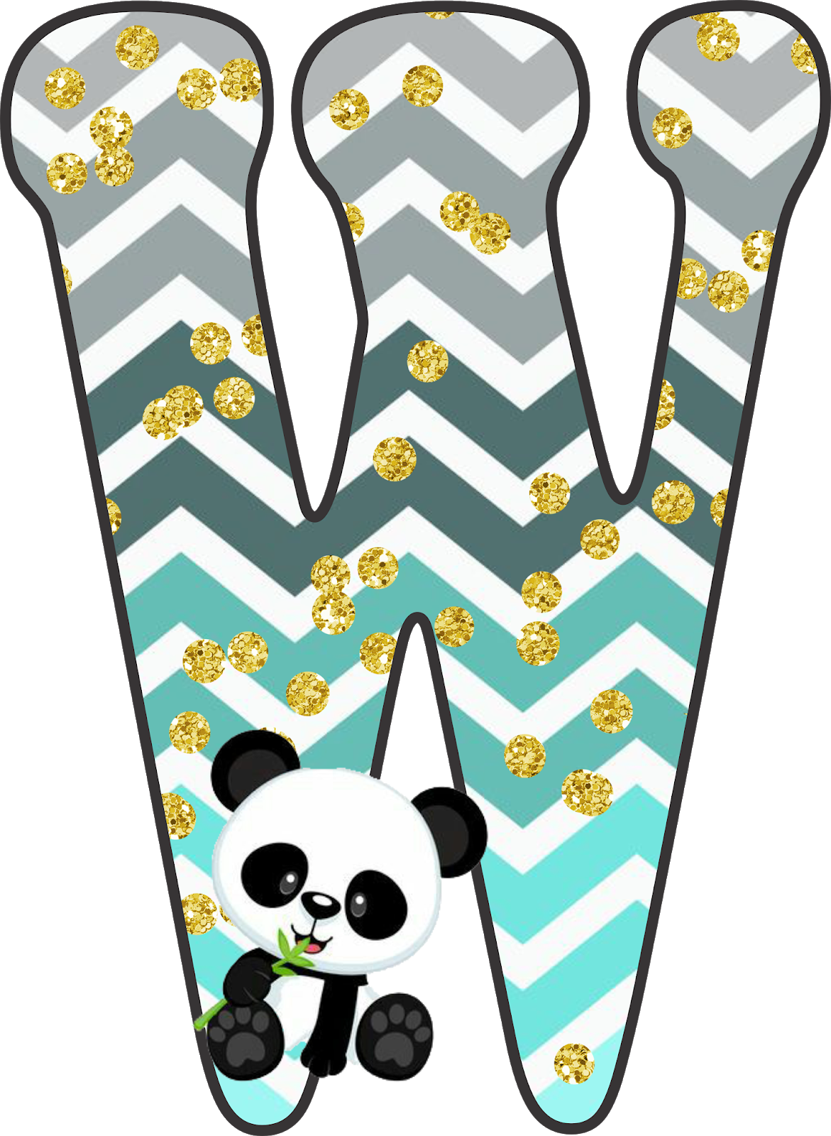 Alfabeto de Panda tierno para Descarga Gratis