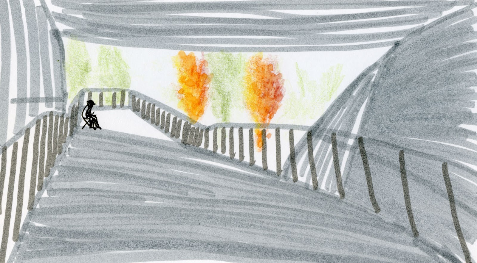 Urban Sketchers Seattle: Amgen Helix Bridge