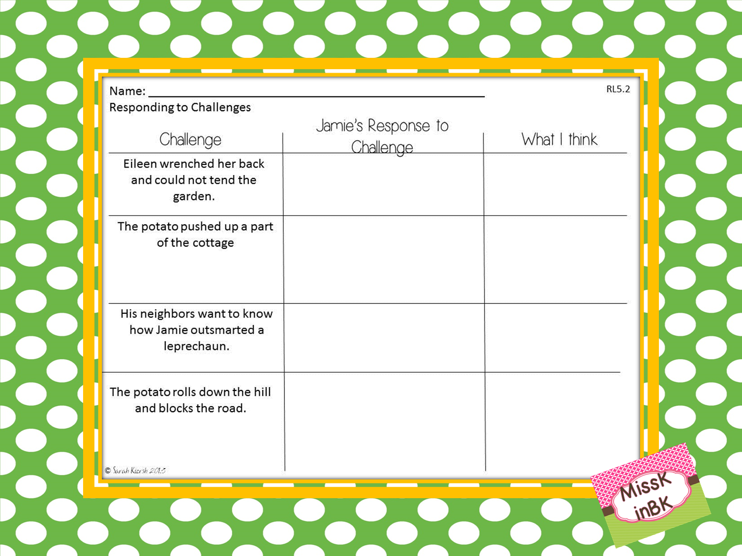 MissKinBK: A Fifth Grade Blog: Jamie O'Rourke and the Big Potato