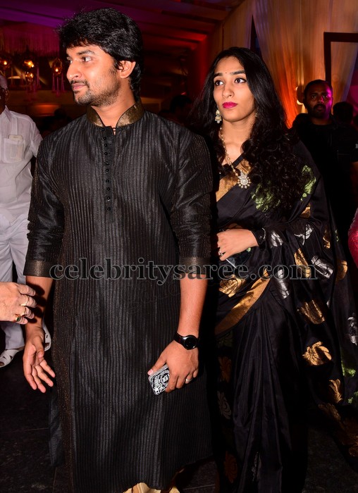Actor Nani wife Black Uppada Saree - Saree Blouse Patterns