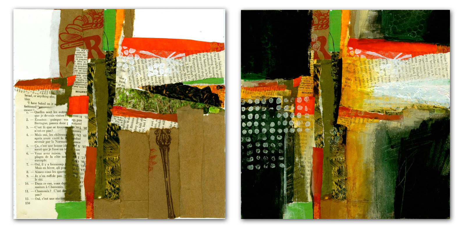 collage journeys by Jane Davies: Compositional Studies - Cruciform Series