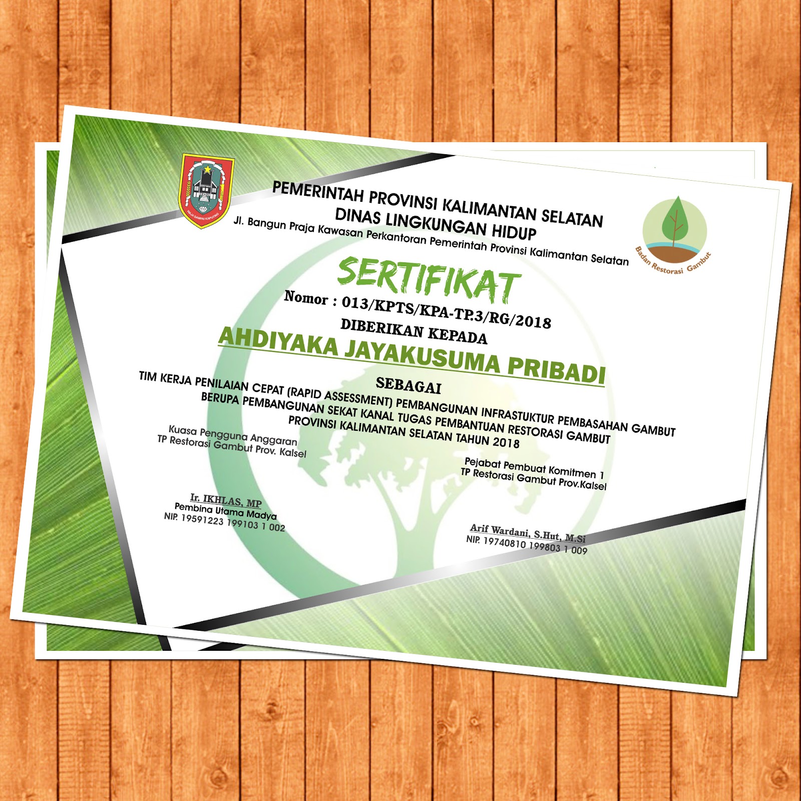 Desain Sertifikat Piagam Penghargaan
