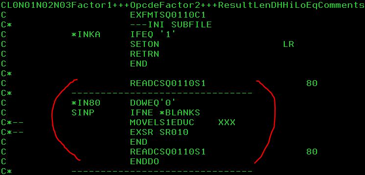 RPG/400: Subfile Advance 1