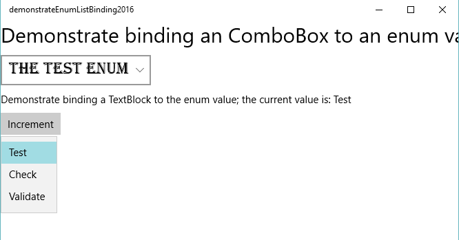 Sunrise Programmer Xaml Binding A Combobox To An Enum