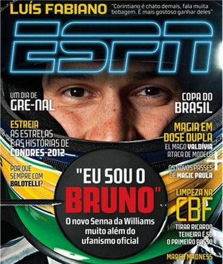 Bruno Senna: Bruno Senna é capa da edição de março da revista ESPN