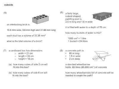 MEDIAN Don Steward mathematics teaching: cuboid volumes and surface area