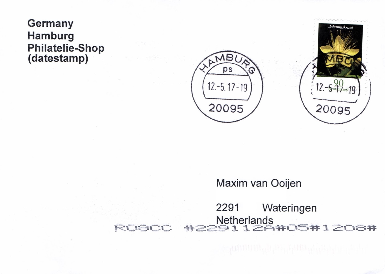 World envelope collection: Germany - Hamburg - Philatelie-Shop (datestamp)