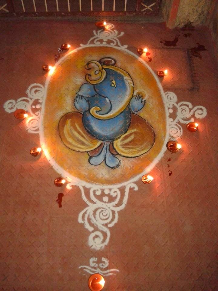 35+ Rangoli Designs of Lord Ganesha for Rituals and Ceremonies