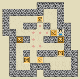 Sokoban: Sokoban lessons - Seven boxes (with rooms)