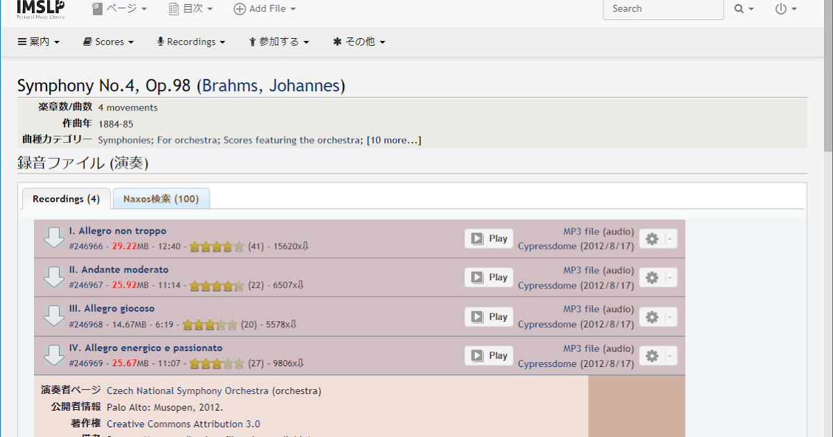 ブラームスの森: IMSLPの使い方