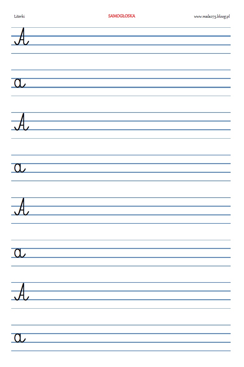 BLOG EDUKACYJNY DLA DZIECI: LITERKA A - KARTY PRACY