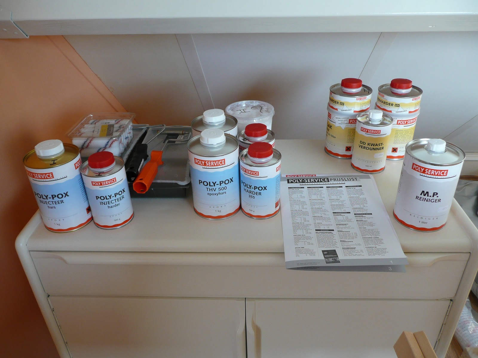 Kano bouwen: Epoxy en lak.
