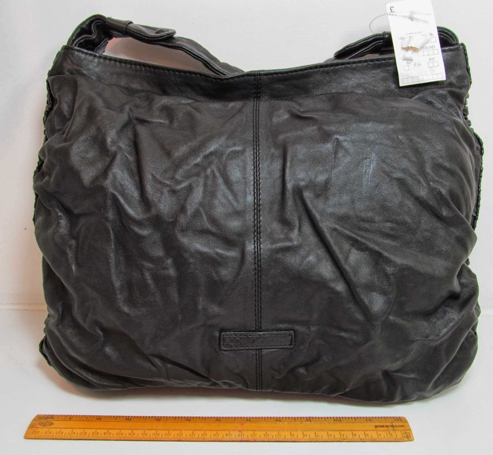 ROCHA JOHN ROCHA BLACK QUALITY LEATHER BIG SLOUCH SHOULDER BAG HANDBAG ...