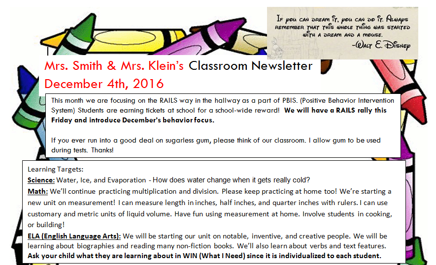 Mrs. Smith's classroom blog: This Week's News