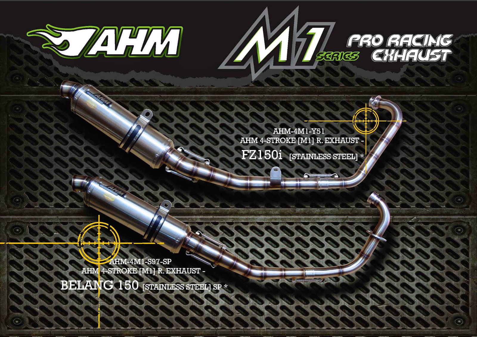 AHM M1 RACING EXHAUST 4STROKE ~ PALEX MOTOR PARTS ONLINE STORE