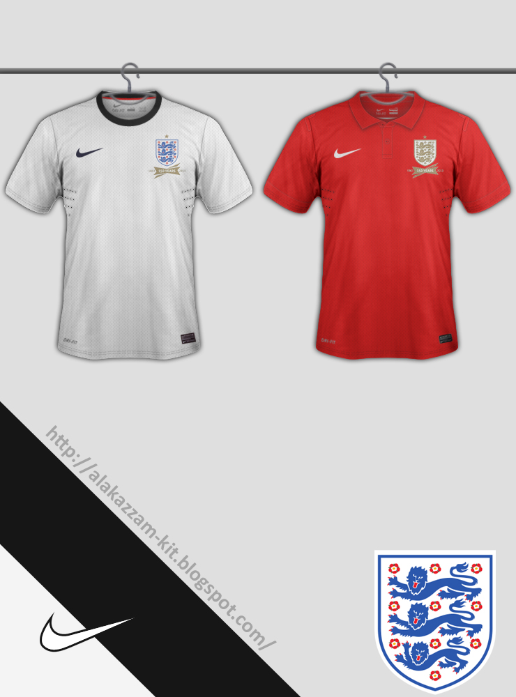 England Home & Away Kits 13/14 | Alakazzam Kit Design