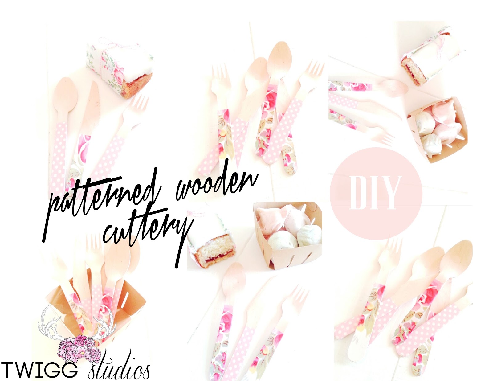 patterned wooden cutlery