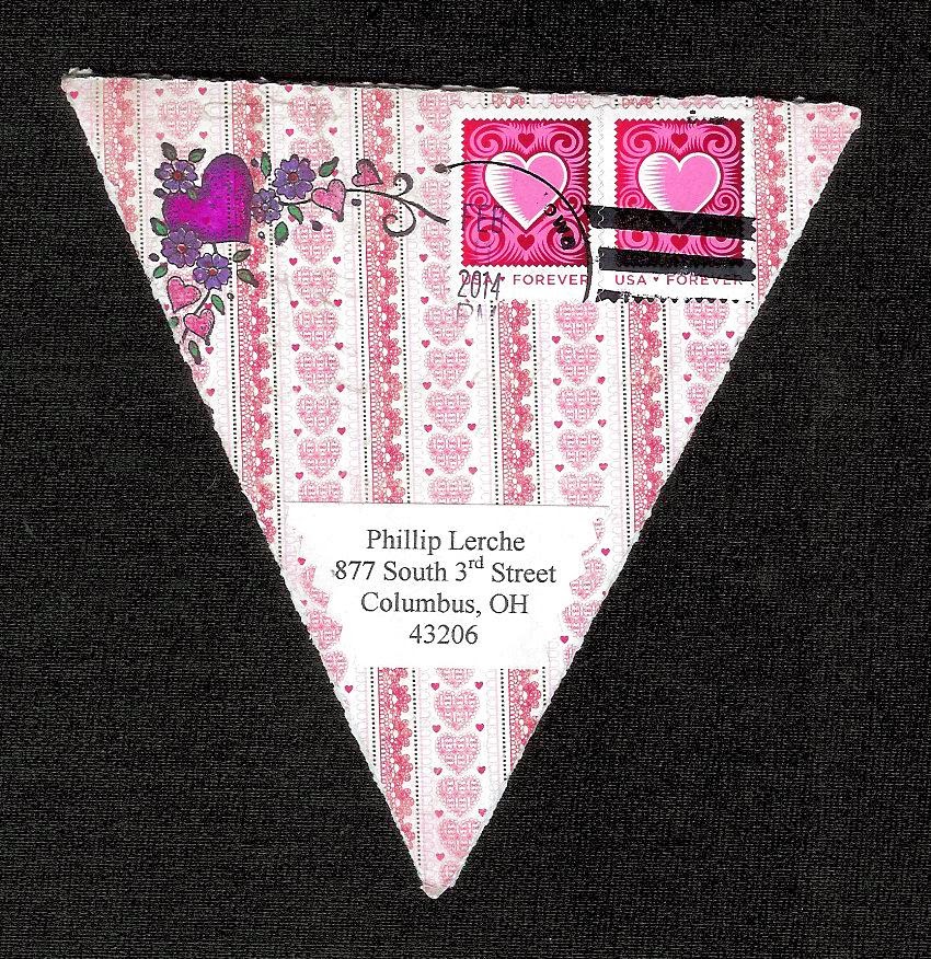 envelope 100: St Valentine's Day part 2 - triangular envelope from Jan