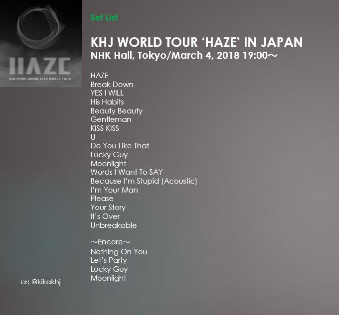 The Singer: Kim Hyun Joong: 1. HAZE (TOKIO-OSAKA)