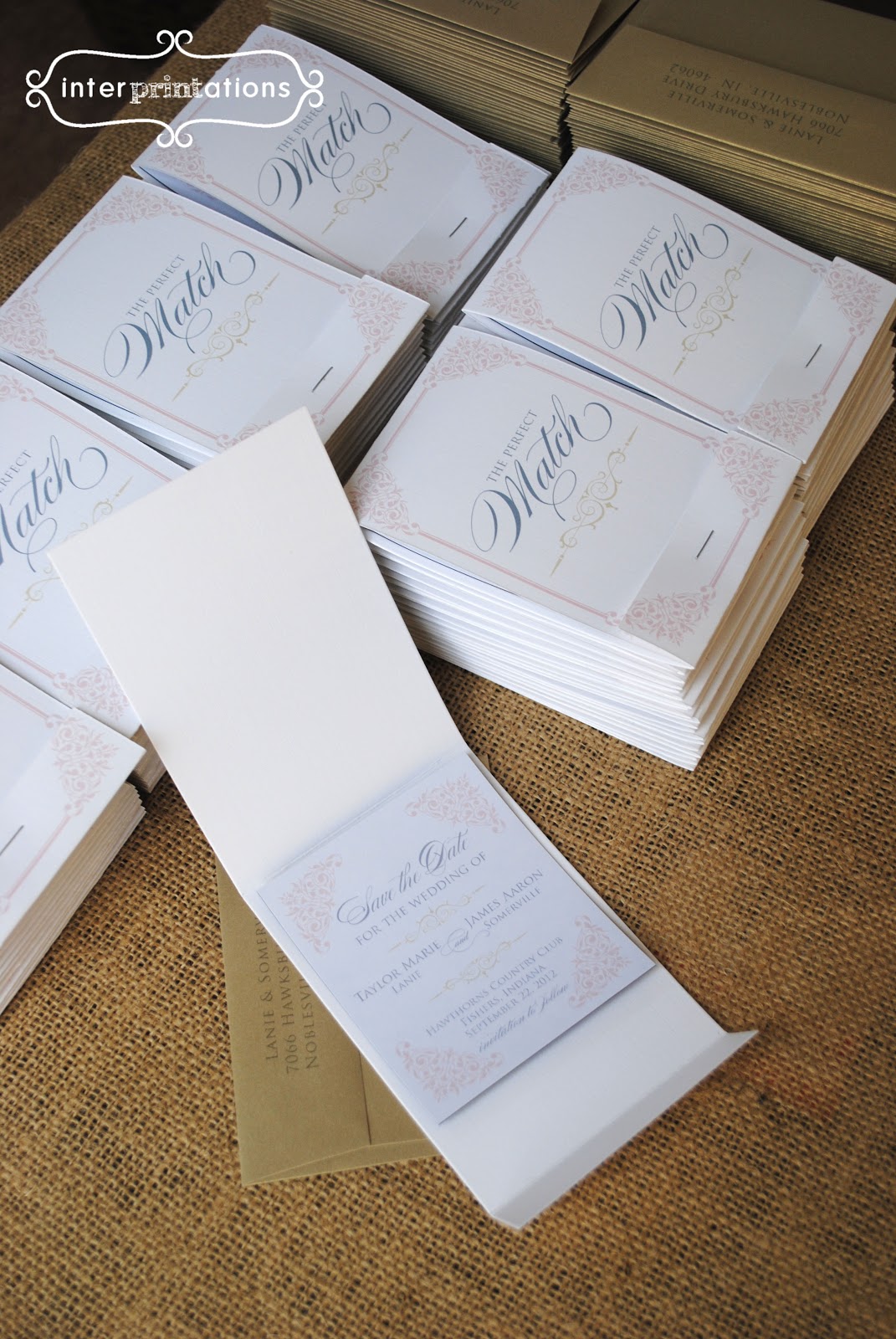 interprintations: Vintage Chic Matchbook Save-the-Dates