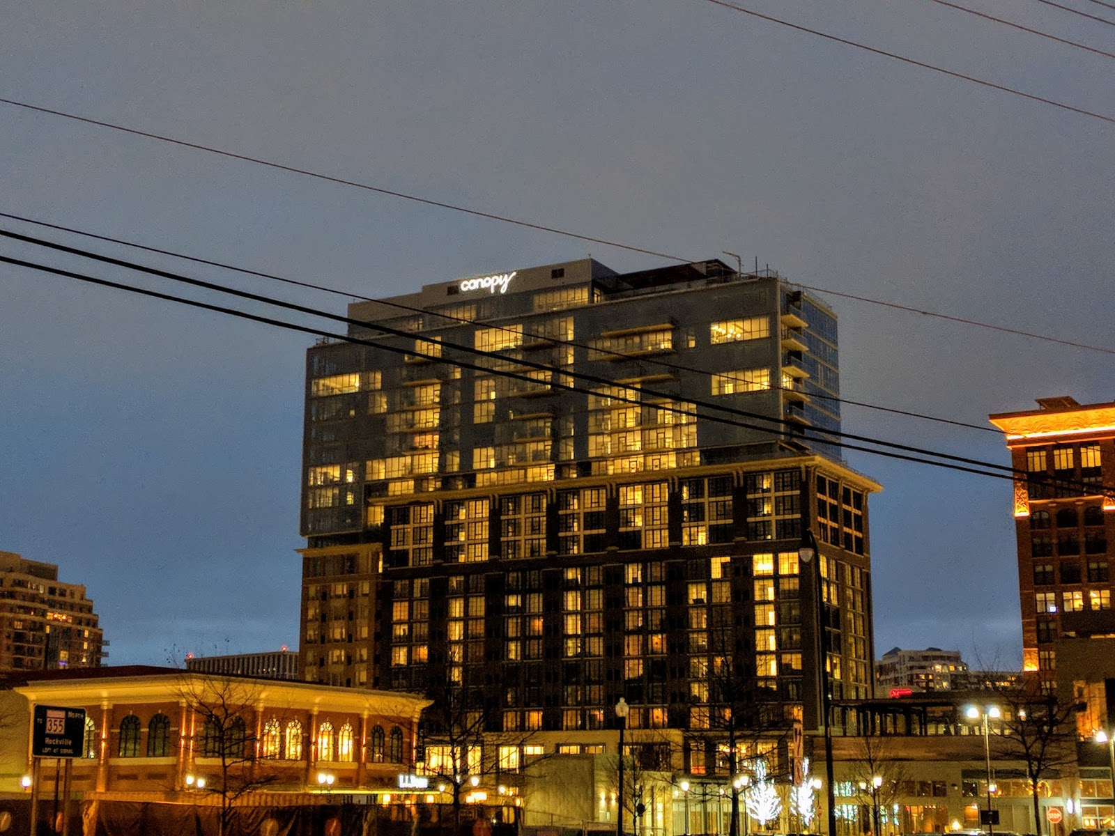 Robert Dyer @ Bethesda Row: Canopy by Hilton sign lights up at Pike ...