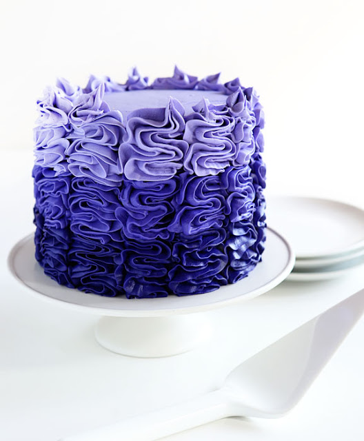 Amazing Purple Ombre Messy Ruffle Cake Recipe | mother's recipes