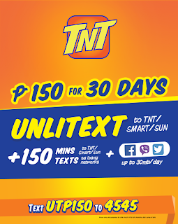 Talk 'N Text Promos 2016: New TNT UNLITXT 150 for 30 days