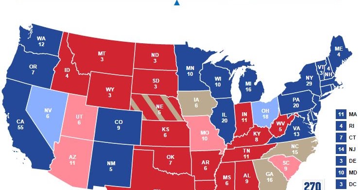 JMF's Coalition Politics: Electoral Map Friday 08/26/2016