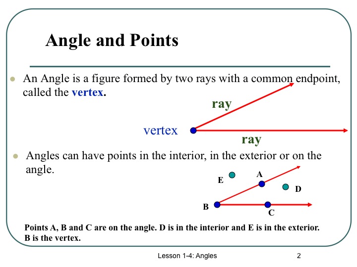 2 > 1 - Geometry Page: September 30th - Introduction To Angles