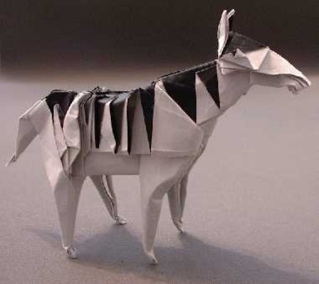 origami Zebra Kawahata 3D ~ origami instructions art and craft ideas