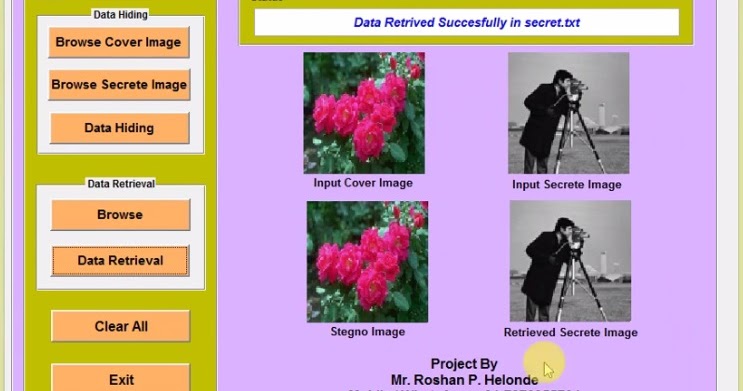 Lsb Steganography Hiding Secret Image In Cover Image Using Matlab Project Source Code ~ Matlab