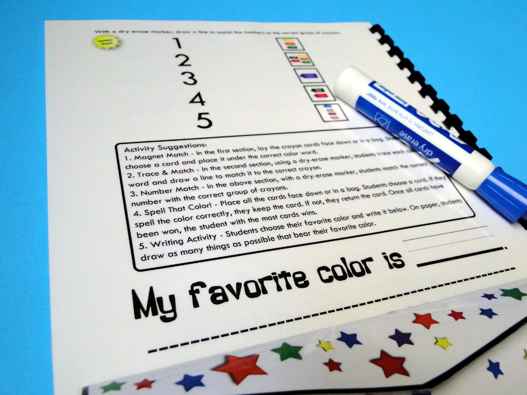 Crayon Color Words MagnetMat Freebie - FlapJack