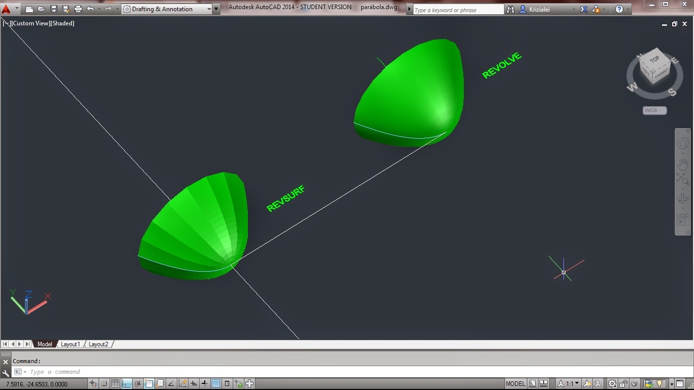 Processos de Computação: Aula de Desenho Técnico em CAD - Parábola