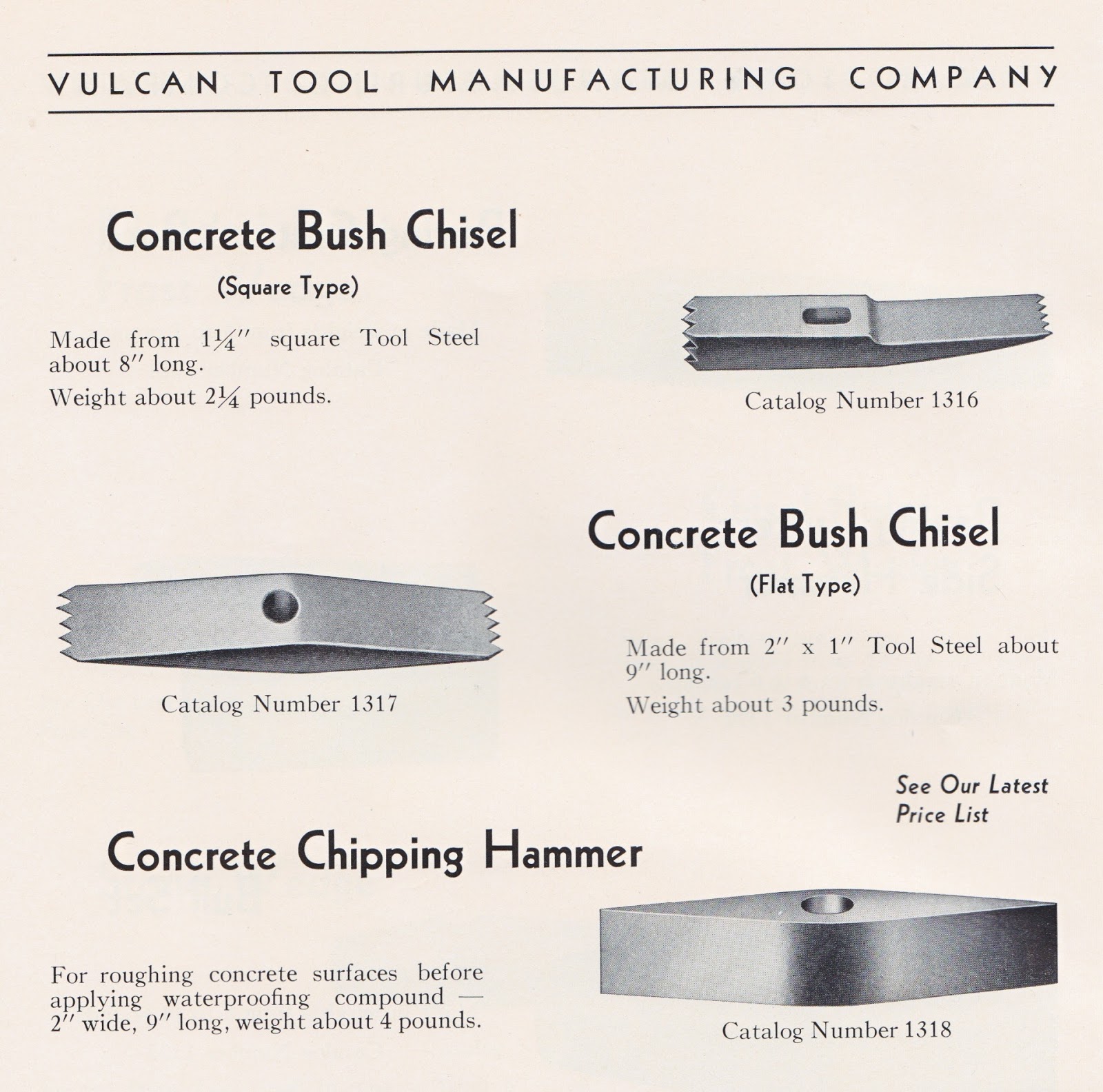 Trowel and Masonry Tool Collector Resource : Concrete Chipping Hammers ...