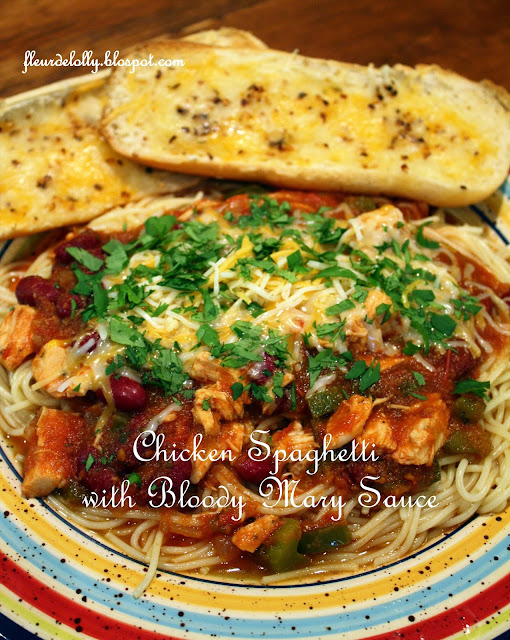 Fleur de Lolly: Chicken Spaghetti with Bloody Mary Sauce