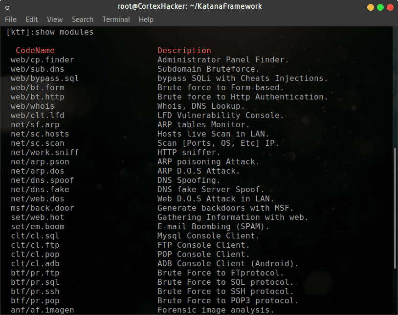 شرح اداة KatanaFramework لاختبار الاختراق