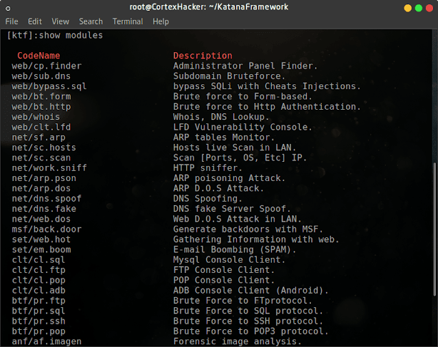 شرح اداة KatanaFramework لاختبار الاختراق