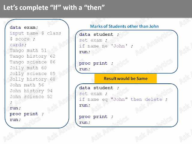 Ask Analytics: IF ... else statement in SAS