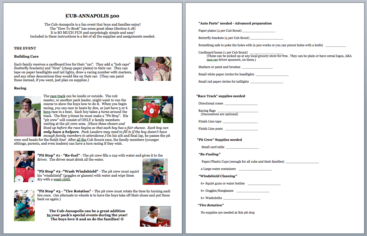 Akela's Council Cub Scout Leader Training: Planning a Cub-Annapolis Cub ...