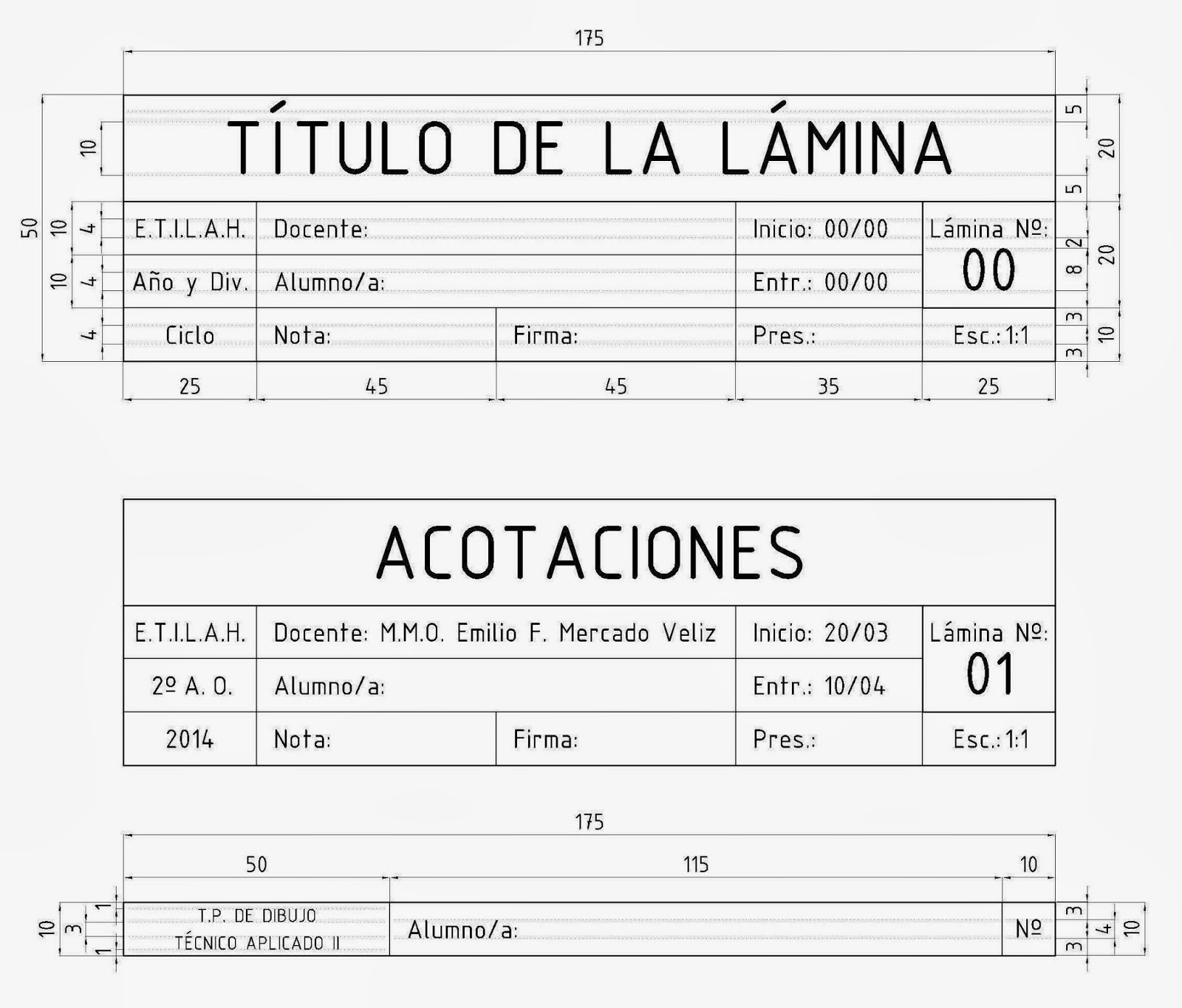 Dibujo Técnico Aplicado II - 2016 : marzo 2014