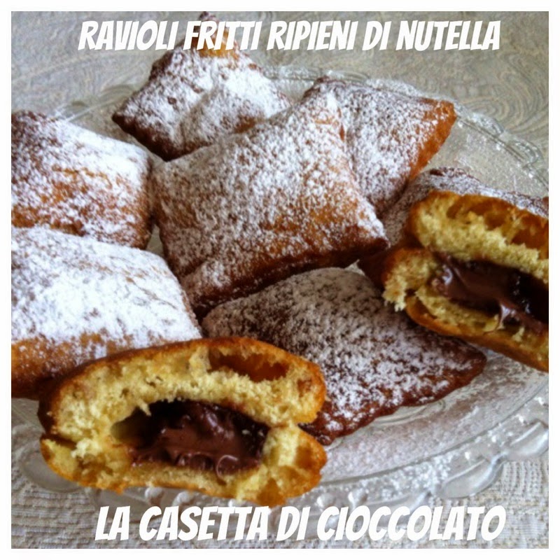 la casetta di cioccolato: Ravioli fritti ripieni di nutella