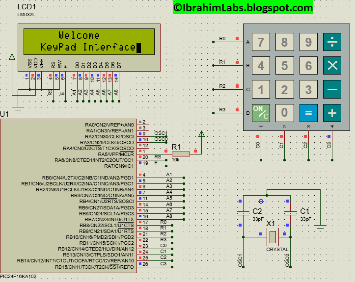 How To Interface 4x4 Keypad With Pic24 Dspic33 Dspic30 16bit Pic Microcontroller Code