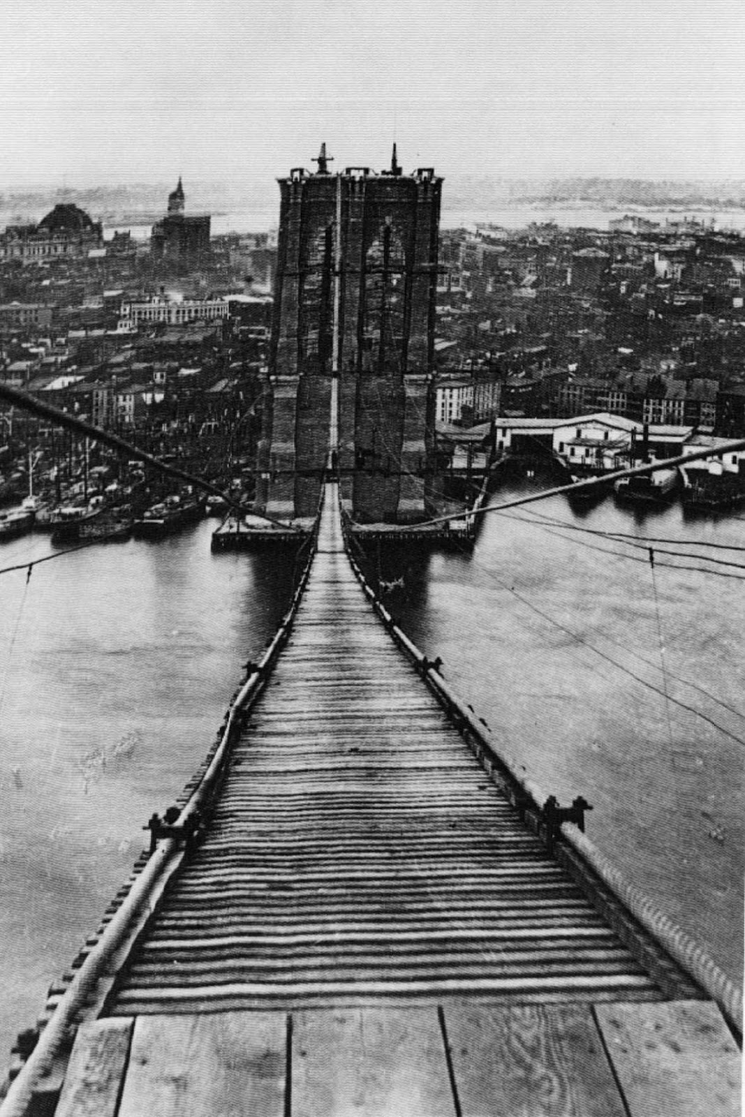 Amazing Photos of the Brooklyn Bridge Under Construction ~ Vintage Everyday