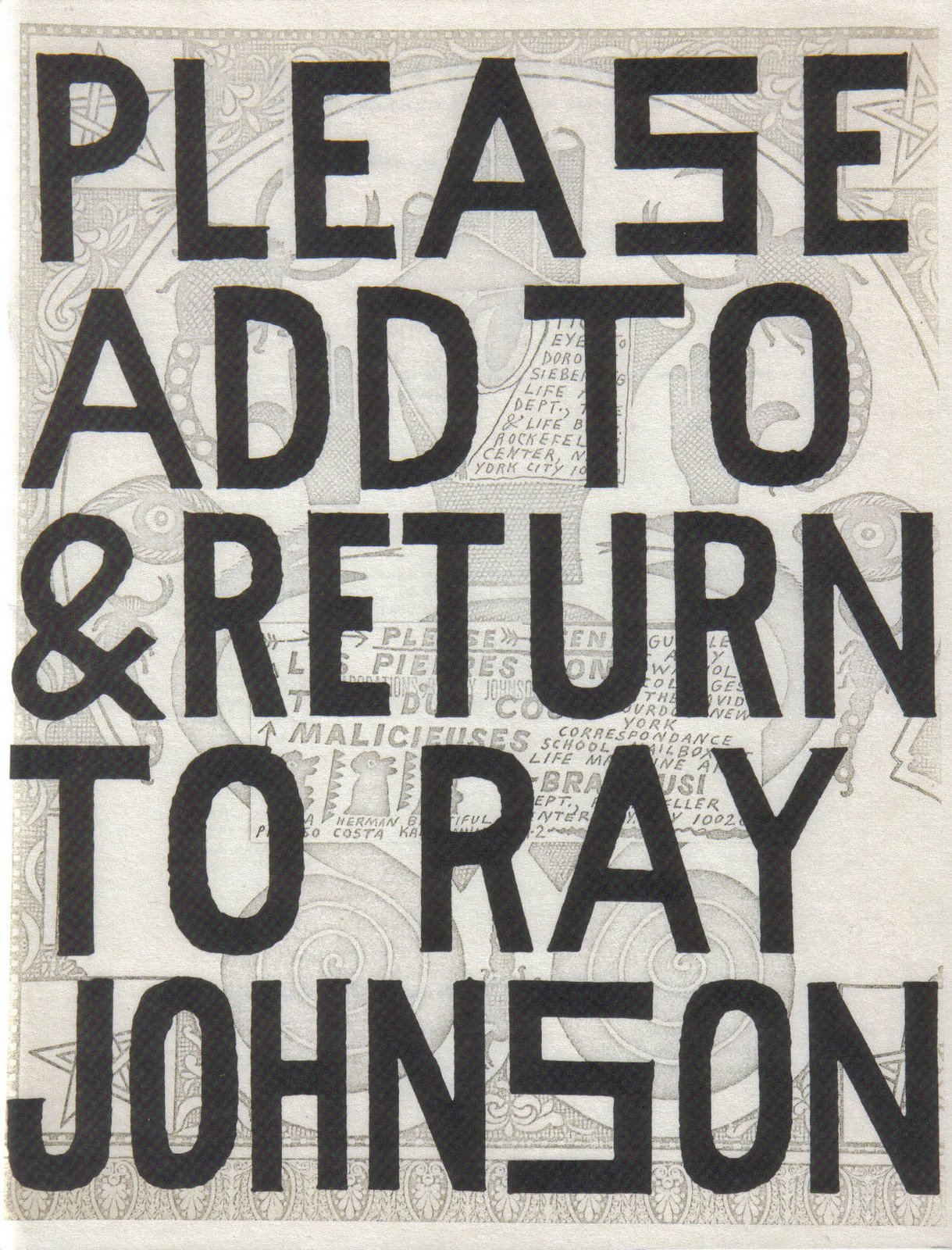 Ghosts Of The Great Highway: 10 Fine Examples. The Artwork of Ray Johnson.