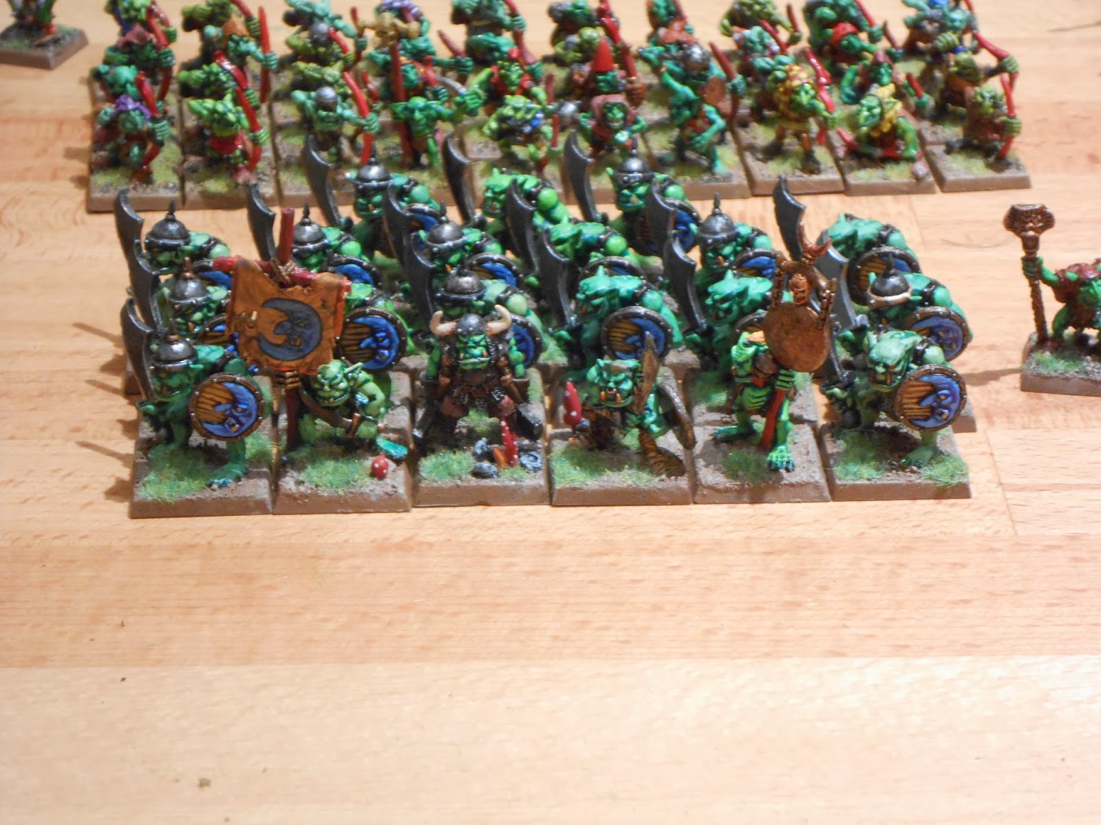 Erny's place.: My Orc Army and 3rd ed Warhammer armies pose.
