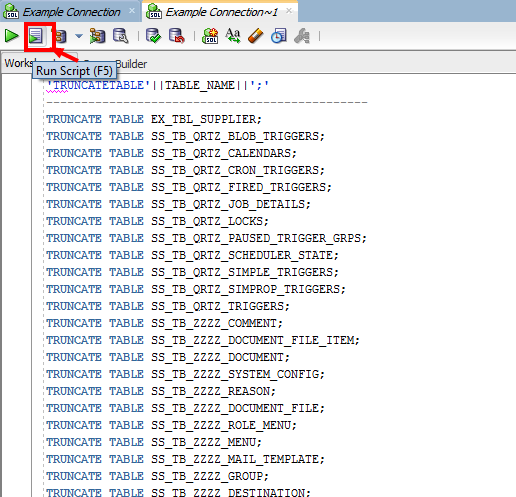 การลบข้อมูลทั้งหมดจากฐานข้อมูล Oracle ด้วย Sql Developer Programming